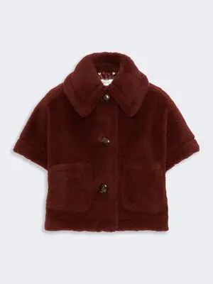 Max Mara Alpaca And Wool Teddy Fabric Boxy Cape