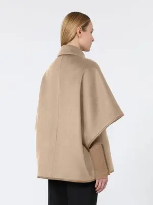 Max Mara Long Cropped Cape In Cashmere