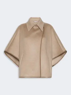 Max Mara Long Cropped Cape In Cashmere