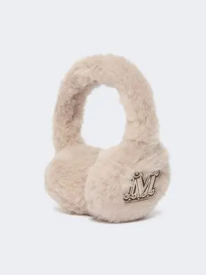 Max Mara Alpaca And Wool Teddy Fabric Earmuffs - Beige