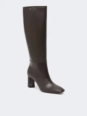 Max Mara Smooth Leather Knee-high Square Toe Boots