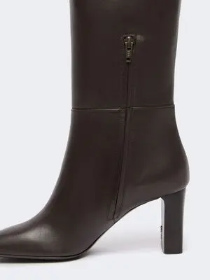 Max Mara Smooth Leather Knee-high Square Toe Boots