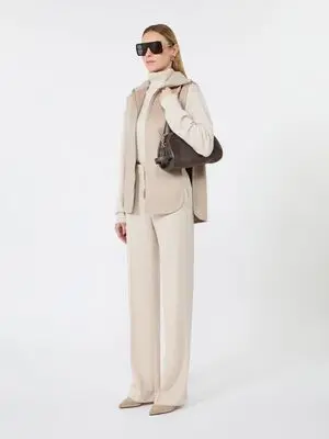 Max Mara Sleeveless Cashmere Cape With High Neck - Beige