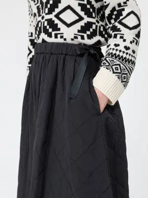 Max Mara Technical Plain-weave Fabric Flared Midi Skirt