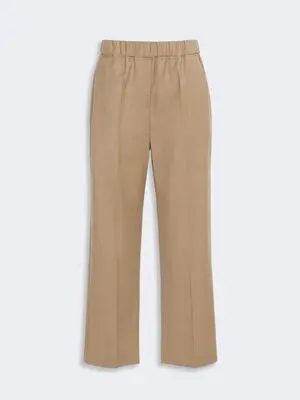 Max Mara Stretch Wool Flannel Trousers - Camel