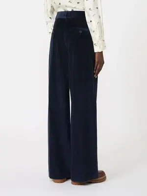 Max Mara Cotton Velvet Wide Leg Trousers