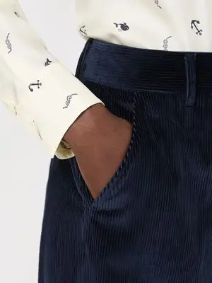 Max Mara Cotton Velvet Wide Leg Trousers