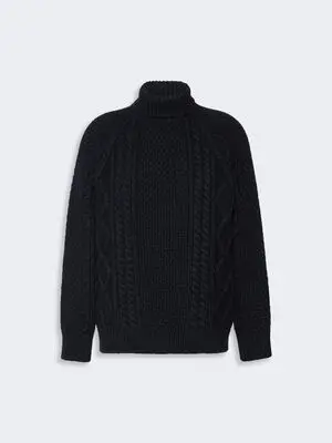 Max Mara Wool Yarn Turtleneck Aran Jumper