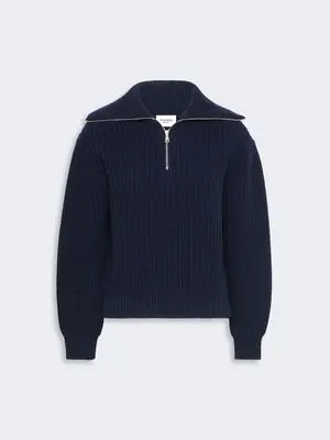 Max Mara Wool Zip-up Roll-neck Jumper