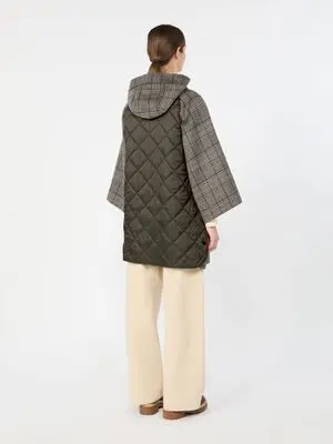 Max Mara Prince Of Wales Check Wool Coat With Hood