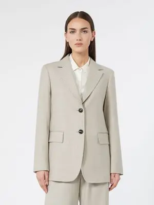 Max Mara Single-breasted Wool Flannel Blazer