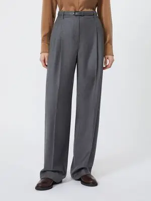 Max Mara Mannish Wool Flannel Trousers