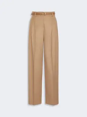 Max Mara Wool Wide-leg Trousers With Belt