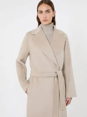 Max Mara Wool And Cashmere Belted Wrap Coat