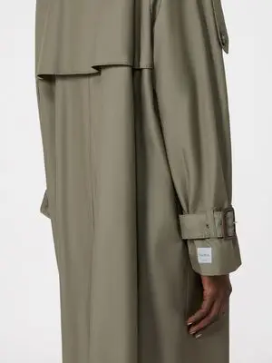 Max Mara Long Double-breasted Trench Coat In Water-repellent Cotton