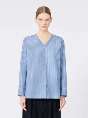 Max Mara Striped Cotton Poplin Shirt