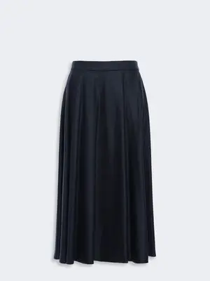 Max Mara Long Flared Wool Flannel Skirt