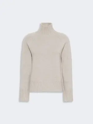 Max Mara Wool And Cashmere Yarn Polo-neck Sweater - Beige