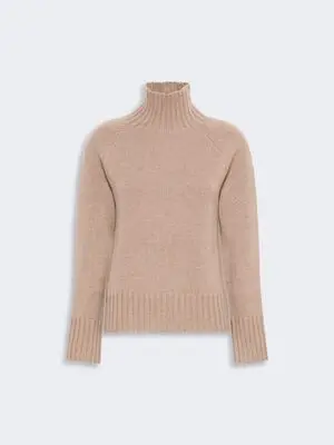 Max Mara Wool And Cashmere Yarn Polo-neck Sweater - Clay