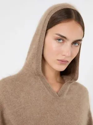 Max Mara Brushed Cashmere Hoodie - Clay