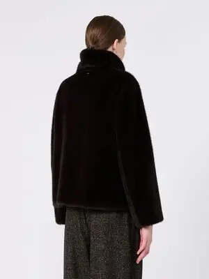 Max Mara Fluffy Textured Cropped Coat
