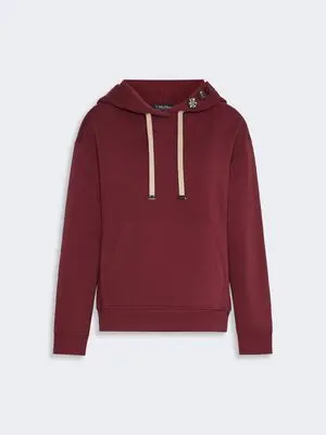 Max Mara Jersey Hoodie With Embellished Neckline - Bordeaux