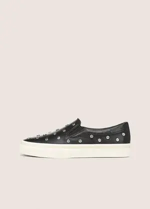 Vince Blair Studded Leather Slip-on Sneakers - Black