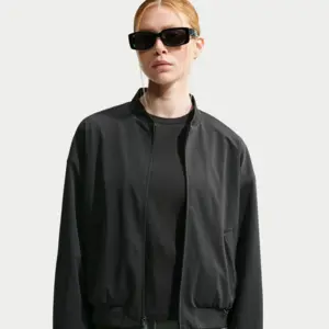 Nike 24.7 Perfectstretch Dri-fit Uv Protection Oversized Bomber Jacket - Black