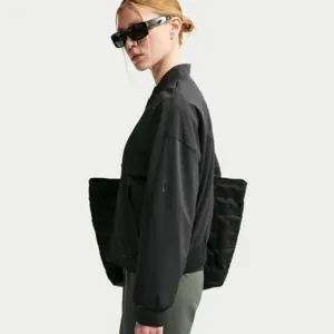 Nike 24.7 Perfectstretch Dri-fit Uv Protection Oversized Bomber Jacket - Black