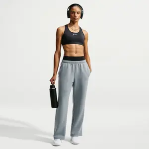 Nike Studio Fleece Sport Dri-fit Mid-rise Open-hem Pants - Grey