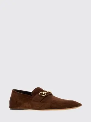 Gucci Suede Loafers With Horsebit Detail - Brown