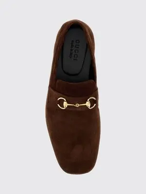 Gucci Suede Loafers With Horsebit Detail - Brown