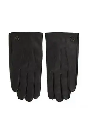 Karl Lagerfeld Logo-plaque Leather Gloves - Black