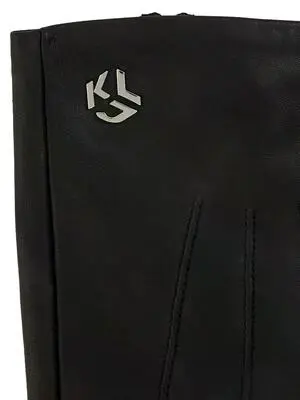 Karl Lagerfeld Logo-plaque Leather Gloves