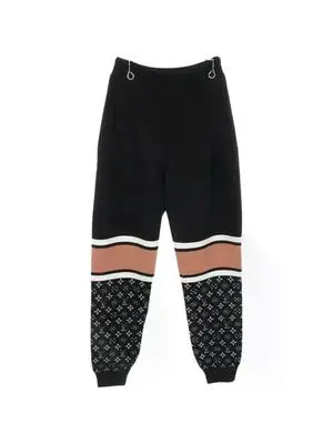 LOUIS VUITTON Monogram Knit Track Pants - Black
