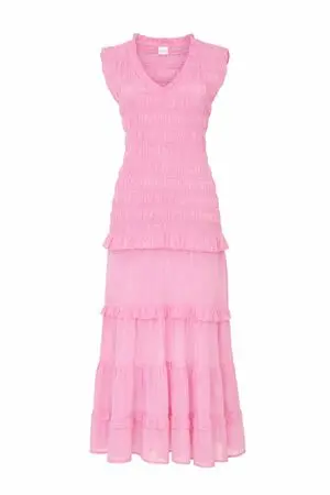 PAR Y ESCALA Hand-dyed Smocked Cami Maxi Dress