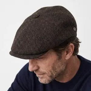 DASMARCA HATS Harrison Chestnut Harris Tweed Newsboy Cap - Brown