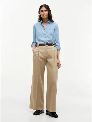 Tommy Hilfiger Pleated Wide Leg Chino - Camel