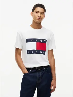 Tommy Hilfiger Big Flag Logo T-shirt - Ecru