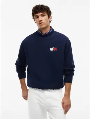 Tommy Hilfiger Wavy Flag Logo Sweatshirt - Dark Blue