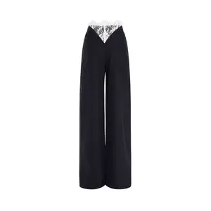 CONCEPTO Kelly Virgin Wool And Lace Straight Leg Trousers