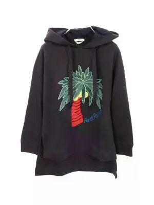 Fendi Palm-tree Embroidered Hoodie - Blue