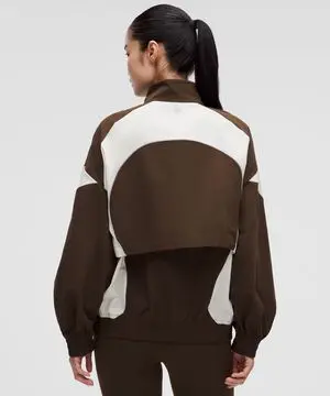 Lululemon Ventilated Oversized Track Jacket - Walnut Crunch/light Ivory