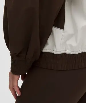 Lululemon Ventilated Oversized Track Jacket - Walnut Crunch/light Ivory