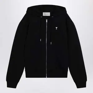 AMI Paris De Coeur Zip-up Sweatshirt - Black