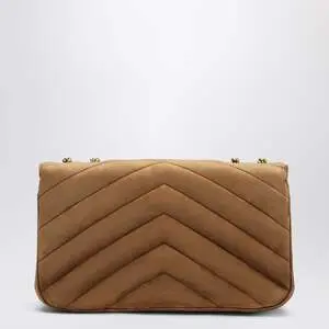 Saint Laurent Loulou Medium Caramel Suede Bag - Orange