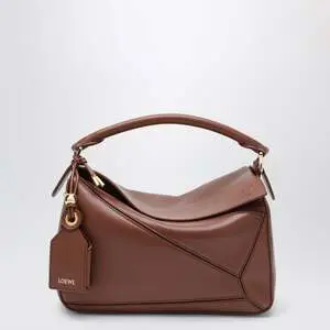Loewe Loewe Small Puzzle Featherlight Bag In Gold Nappa Leather Women Brown