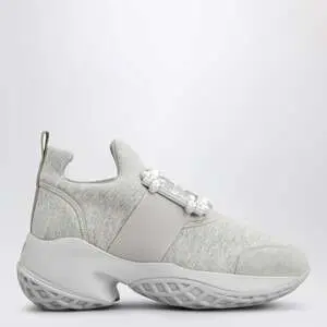 ROGER VIVIER Viv Run Sneakers With Crystal Buckle - Gray