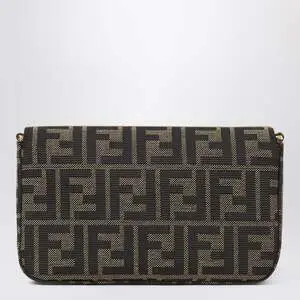 Fendi Tube Wallet On Chain In Ff Zucca Jacquard And Leather - Brown