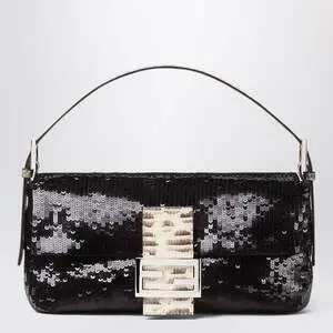 Fendi Baguetteâ® 26424 Sequinned Bag - Black
